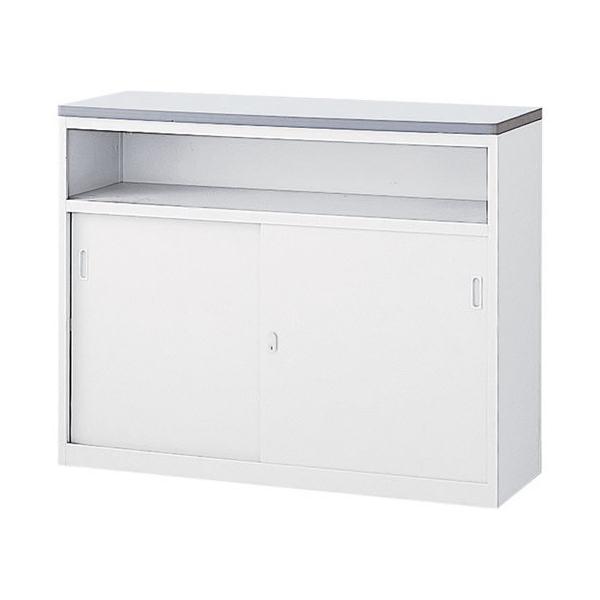 【商品説明】シンプルなデザインで安心の国産品です。【仕様】●外寸法：幅１２００×奥行４５４×高さ９５０ｍｍ●材質：天板／メラミン化粧版・ソフトエッジ巻、本体／スチール製●重量：４８ｋｇ●機能：アジャスター付、横連結式●カラー：天板／ホワイト...