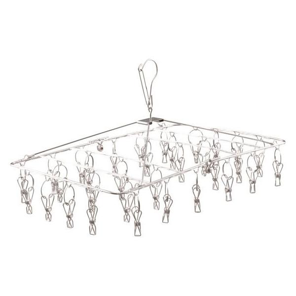 【商品説明】ピンチは絡まりにくく、洗濯物にやさしいピンチ設計です。　干すのに便利な回転式ネック、風が吹いても安心なキャッチフックを採用しています。【仕様】●フレームサイズ（使用時）：幅約５００×奥行約３４０ｍｍ●洗濯ピンチ数：３２個●フレー...