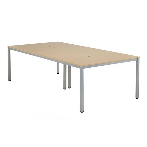 【仕様】●外寸法：幅２４００×奥行１２００×高さ７００ｍｍ●天板厚さ：１８ｍｍ●材質：天板／（表面）低圧メラミン樹脂化粧板（芯材）パーティクルボード（エッジ）ＰＶＣ、フレーム・脚部・配線ボックス／スチール（粉体塗装）、アジャスター／ＰＰ●質...