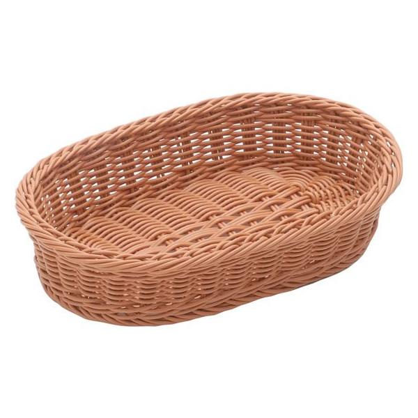 【商品説明】樹脂を丁寧に籐製品のように編んでおり、天然素材に限りなく近い優しい雰囲気を作り出しております。食器専業器に対応し、耐熱温度も１２０度と耐久性、衛生的に優れた製品です。【仕様】●外寸：３００×２００×Ｈ７０ｍｍ●材質：ポリプロピレ...