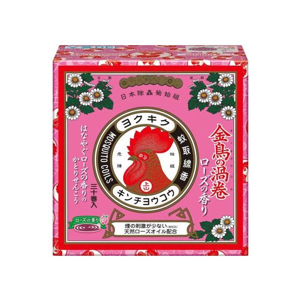 【商品説明】天然ローズオイル配合で、はなやぐローズの香りが漂い、やさしい使い心地で煙刺激を低減します（メーカー比）。安定した効果を発揮し、約７時間有効です。※環境により燃焼時間は変化します。蚊成虫の殺虫効果だけでなく、屋外における忌避効果、...