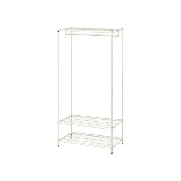 【商品説明】スタイリッシュな棚板で、インテリアに馴染みやすいデザインです。　シワなく衣類を収納するのに適したワードローブです。　ハンガーパイプには衣類をかけて収納し、棚板には帽子やカバンなどのファッション小物が収納できます。　ワンピースやコ...