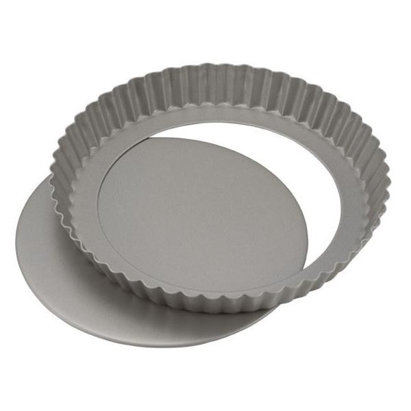 【商品説明】●焼いた生地を取り外し易い、底取れタイプのタルト皿です。【仕様】●本体サイズ：１８０×１８０×２６ｍｍ　●重量：１５０ｇ　●材質：本体／鉄（ふっ素樹脂塗膜加工）