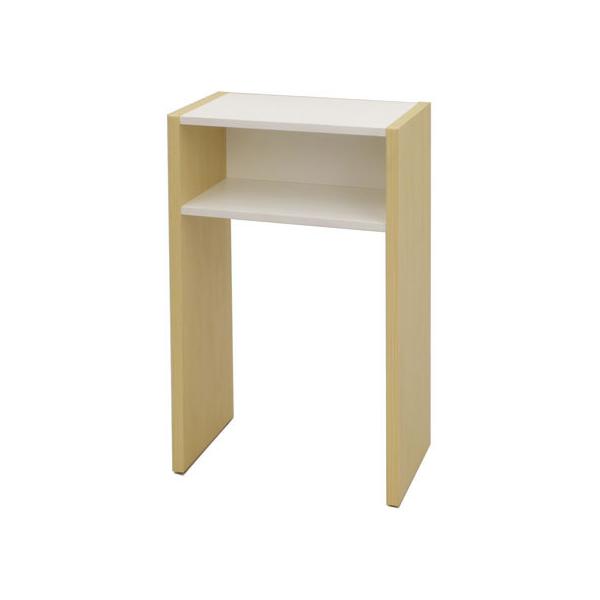 【商品説明】電話台や消毒液を置くラックなど、多用途にご使用いただけます。表面はキズや汚れに強い低圧メラミン樹脂化粧、アジャスター付きでがたつきの調整も可能です。【仕様】●外寸法：幅５００×奥行３００×高さ８００ｍｍ●材質：本体／低圧メラミン...