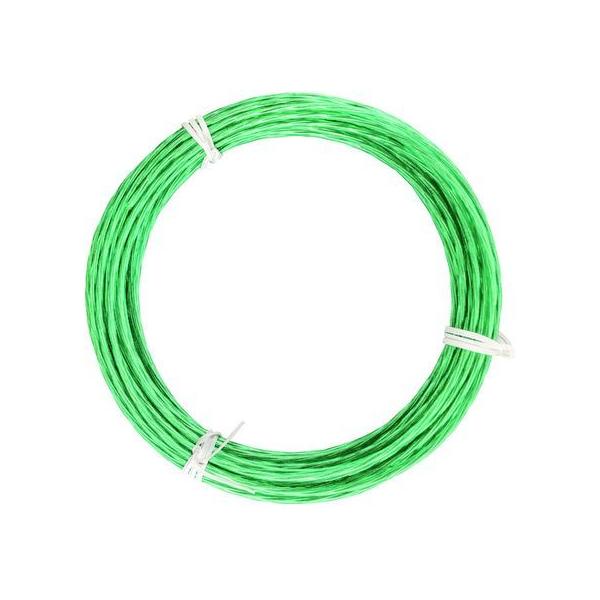 【商品説明】●引っ張りに強い、より線タイプの針金です。【仕様】●型番：10155873　●被覆カラー：緑 ●番手：12 ●線径（mm）：2．6 ●線芯（mm）：1．8 ●長さ（m）：10 ●使用荷重（kgf）：17　●スチール ●表面処理：...