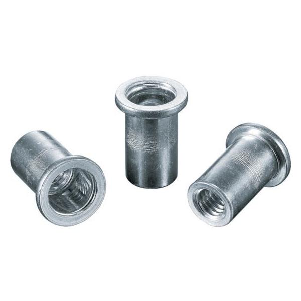 【仕様】●型番：NAD840M　●入数：500個　●かしめ板厚（mm）：2．5〜4．0 ●下穴径（mm）：11．1 ●適用ねじ：M8×1．25 ●ナット外径（mm）：11 ●全長（mm）：18．0 ●フランジ厚さ（mm）：1．5　●箱入 ●...