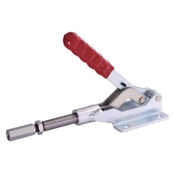 【仕様】●型番：ISK-50B0　●全長（ｍｍ）：２４１．５●押圧力（ｋＮ）：４．５４●先端部ねじ径：Ｍ１２●ストローク（ｍｍ）：５５●ハンドル操作角度（°）：１９０　●横押し型●フランジベース　●スチール