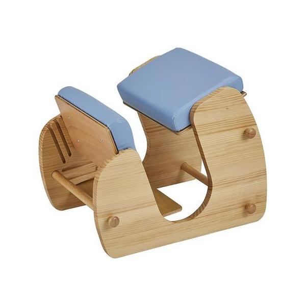 【仕様】●カラー：ナチュラルブルー　●商品サイズ：Ｗ５１．５×Ｄ７０×Ｈ５３〜６２（座面高中央４１・５７ｃｍ）　●製品重量：８．３５ｋｇ　●主材質：天然木（パイン材ラッカー塗装）、合板、ウレタン、合成皮革（ＰＶＣ）　●耐荷重：８０ｋｇ●適応...