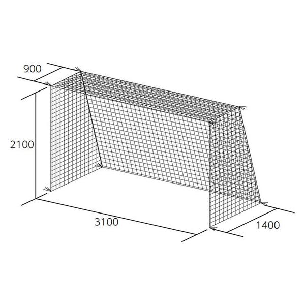【商品説明】ハンドゴールネット・四角目（２張１組）【仕様】●素材・材質：ポリエチレン有結節　●仕様：４４０Ｔ／４５本、網目：１０ｃｍ角、ハンドゴールネットは内吊りでご使用いただくことを推奨いたします。ゴールインしたボールの勢いを吸収し、ボー...