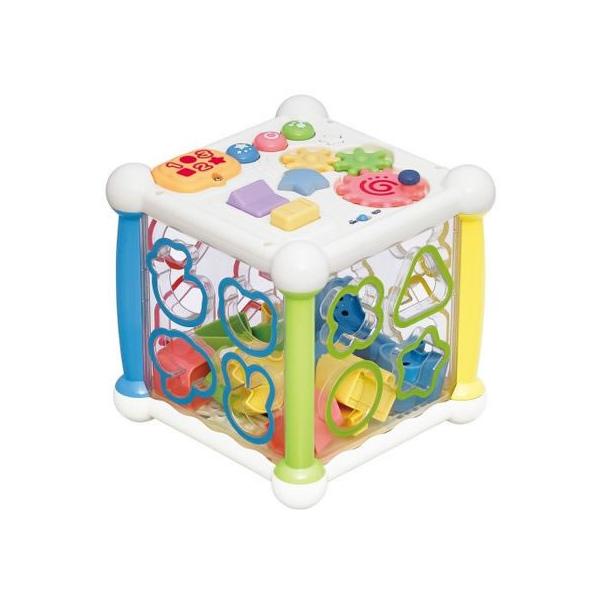 【商品説明】ピカピカライトやたのしいメロディも！■ＳＴＥＰ１：ブロック遊び　仲間集めをしよう！■ＳＴＥＰ２：ボックス遊び　手や指先を使って遊ぼう！■ＳＴＥＰ３：パズル遊び　ブロックを同じ形の穴に入れてみよう！【仕様】●対象年齢：１歳５か月以...