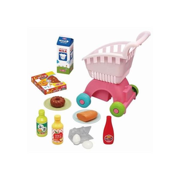 【商品説明】フーズやドリンクなどの小物がついていて、届いてすぐにお買い物ごっこができちゃう！カートに入れて楽しくお買い物しましょう♪組み立て不要だからすぐに遊べます。【仕様】●対象年齢：３歳以上●本体サイズ：３３５（幅）２９０（高）４４０（...