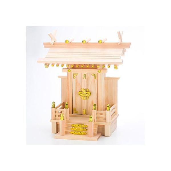 【商品説明】裏屋根が簡単に開閉し御神札の出し入れが簡単東濃桧製他店には無い"裏屋根が開閉式"となっている。神棚後方の屋根を開き、神棚上部から御神札をお納めください。【仕様】外　寸　４０（高）−３６（巾）−２１（奥）センチ　内　寸　２５（高）...