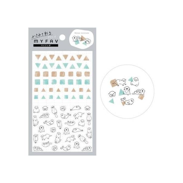 【商品説明】水彩風のやさしいカラーの図形シールと、繊細な手書き風イラストのシールがセットになった、クリア素材のシールです。　重ねて貼ることで、自然と統一感のある仕上がりに。　シートの半分の位置にミシン目が入っているため、半分に折りたたんだり...