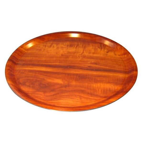 【商品説明】お手入れが簡単で傷がつきにくくなっています。　ノンスリップ加工をしてあります。【仕様】●外寸：直径３８０ｍｍ●重量：４４０ｇ●材質１：ウォルナッツ●材質２：メラミン表面加工