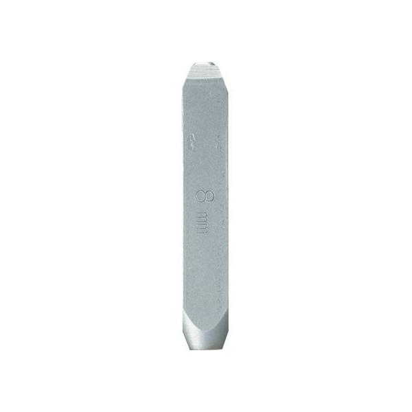 【仕様】●型番：SKD-80EA　●文字：A●寸法（mm）：8　●炭素鋼（S45C）先端焼入　　●英字BOは一（棒）です。　●「X」「Y」「8」など刻印中心部に線がある文字は製造方法の特性上、中心部の線が写りにくいことがあります。