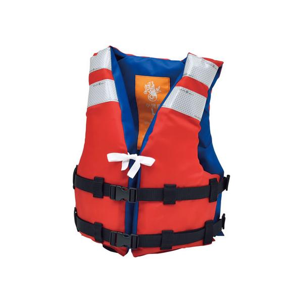 【商品説明】全ての小型船舶で利用可能。ジュニア用ライフジャケット。【仕様】●素材・材質：ポリエステル（芯材／ポリエチレン）　●機能：ジュニアサイズ　●仕様：反射材・股ベルト、子供用（体重２５〜４０ｋｇ）、バックル式サイドアジャスト可能、国土...