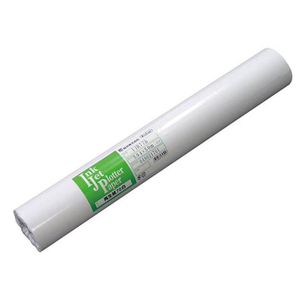 【商品説明】●ＣＡＤ用インクジェット用紙●規格：５９４ｍｍ×５０ｍ●坪量：７０ｇ／ｍ２●白色度：８０％●厚さ：約０．１ｍｍ●古紙パルプ配合率２０％●コアの内径：２インチ●細い線画も綺麗に印字できます。●入数：２本●注文単位：１箱【仕様】５９...