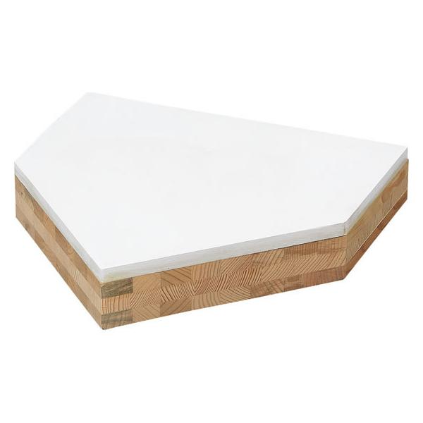 【商品説明】野球、ソフトボール用のホームベース。【仕様】●素材・材質：木（赤松）　●サイズ：４３．２×２１．６×３０．５ｃｍ、厚さ／木台６ｃｍ、ゴム部／２ｃｍ　●商品重量：１０ｋｇ　●原産国：日本