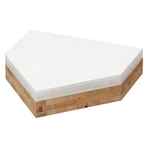 【商品説明】野球、ソフトボール用のホームベース。【仕様】●素材・材質：木（赤松）　●サイズ：４３．２×２１．６×３０．５ｃｍ、厚さ／木台６ｃｍ、ゴム部／４ｃｍ　●商品重量：１５ｋｇ　●原産国：日本