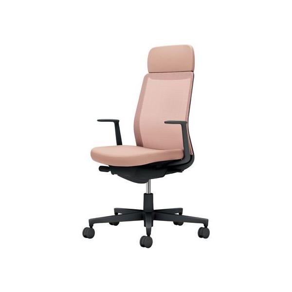 【商品説明】多様化するワークスタイルや空間に合わせて、カラーとマテリアルの組み合わせを自由にアレンジ。【仕様】●色：本体／ブラック、背／アッシュピンク、座／アッシュピンク●背メッシュタイプ●ランバーサポート：なし●外寸法：幅710×奥行(脚...