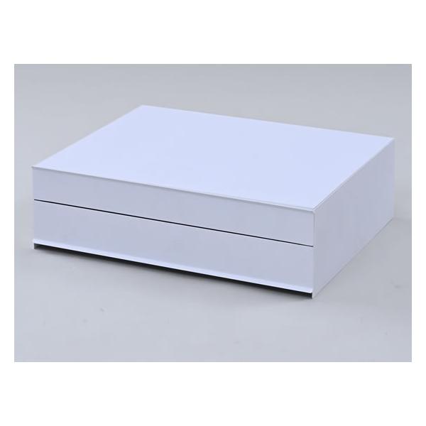 【仕様】●カラー：ウッドホワイト／サンドホワイト　●本体サイズ（約）：幅５０×奥行４１×高さ１６ｃｍ　●１段目スライドテーブル有効寸法（約）：幅４６×奥行２８．５ｃｍ　●２段目引き出し有効寸法（約）　：　幅４３×奥行２７．５×高さ４．５ｃｍ...