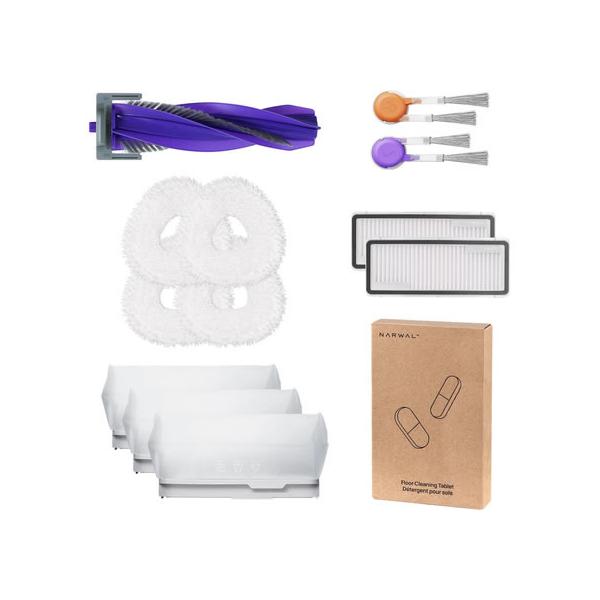 【商品説明】Ｎａｒｗａｌ　Ｆｒｅｏ　Ｐｒｏ用のアクセサリーセットです。【仕様】セット内容：毛絡みゼロ　フローティングブラシ、銀イオン抗菌モップｘ２ｓｅｔ、絡まり防止サイドブラシｘ１ｓｅｔ、ＨＥＰＡフィルターｘ２枚、クリーニングタブレット（２...