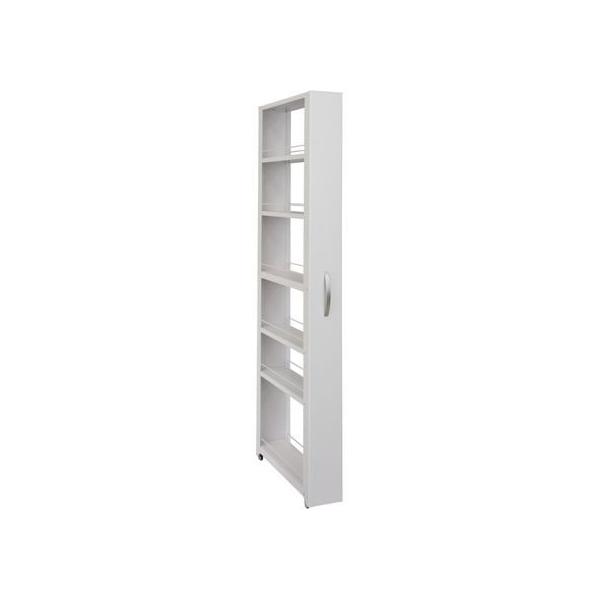 【仕様】●色：ホワイト●商品サイズ：（約）１５．６×奥行約５７．７×高さ約１６５．４ｃｍ●材質：本体／スチール（粉体塗装）、ガード／スチール丸棒（粉体塗装）、取っ手／ＡＢＳ樹脂、ネジキャップ／ポリエチレン、キャスター／ポリウレタン●質量：７...