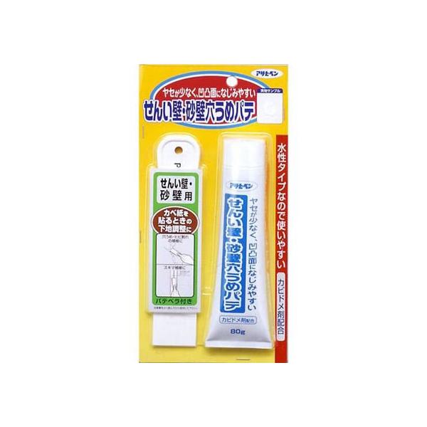 【商品説明】●凹凸面になじみやすいので、せんい壁・砂壁にカベ紙を貼るとき、穴うめやヒビ割れ・スキマなどの補修に適しています。●速乾性で、取り扱いやすい水性タイプです。【用途】●せんい壁、砂壁の補修に。【仕様】●内容量：８０ｇ　●色：ホワイト...