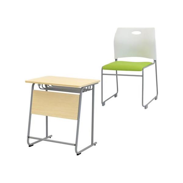 【仕様】●外寸／学習机：幅６５０×奥行４５０×高さ７００ｍｍ、チェア：約幅５００×奥行５６５×高さ７７０（座面高４３０）ｍｍ●カラー／学習机：ナチュラル、チェア：ホワイト×グリーン●材質／学習机：天板／ＭＤＦ（１８ｍｍ厚）、幕板／ＭＤＦ（１...