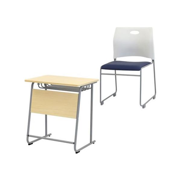 【仕様】●外寸／学習机：幅６５０×奥行４５０×高さ７００ｍｍ、チェア：約幅５００×奥行５６５×高さ７７０（座面高４３０）ｍｍ●カラー／学習机：ナチュラル、チェア：ホワイト×ネイビー●材質／学習机：天板／ＭＤＦ（１８ｍｍ厚）、幕板／ＭＤＦ（１...