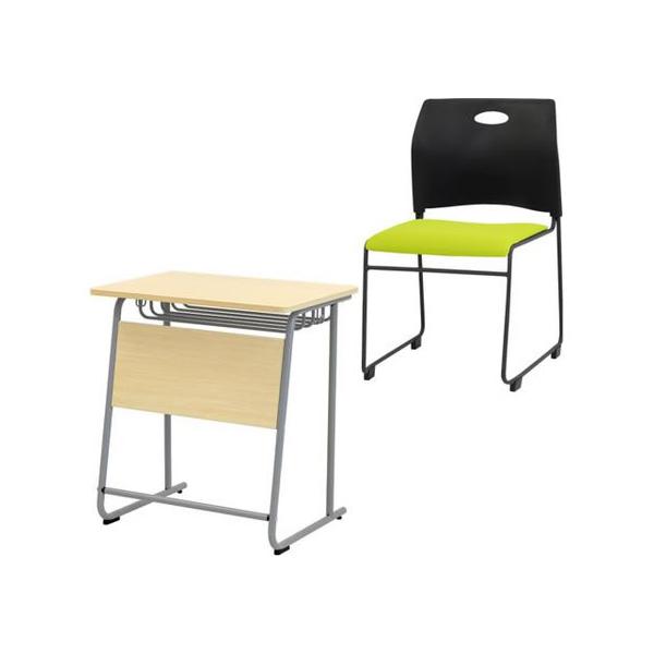 【仕様】●外寸／学習机：幅６５０×奥行４５０×高さ７００ｍｍ、チェア：約幅５００×奥行５６５×高さ７７０（座面高４３０）ｍｍ●カラー／学習机：ナチュラル、チェア：ブラック×グリーン●材質／学習机：天板／ＭＤＦ（１８ｍｍ厚）、幕板／ＭＤＦ（１...