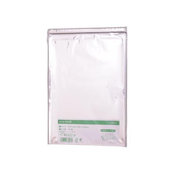 【商品説明】０．０３ｍｍ厚の高透明のＯＰＰ袋。　雑貨・パンフレット・ＤＭ・プレゼントのラッピングに最適。　シール部にははがす際に指につきにくい静電気防止加工済みです。【仕様】●寸法：横２７０×縦３７０＋フタ４０ｍｍ●規格サイズ：Ｂ４サイズ●...