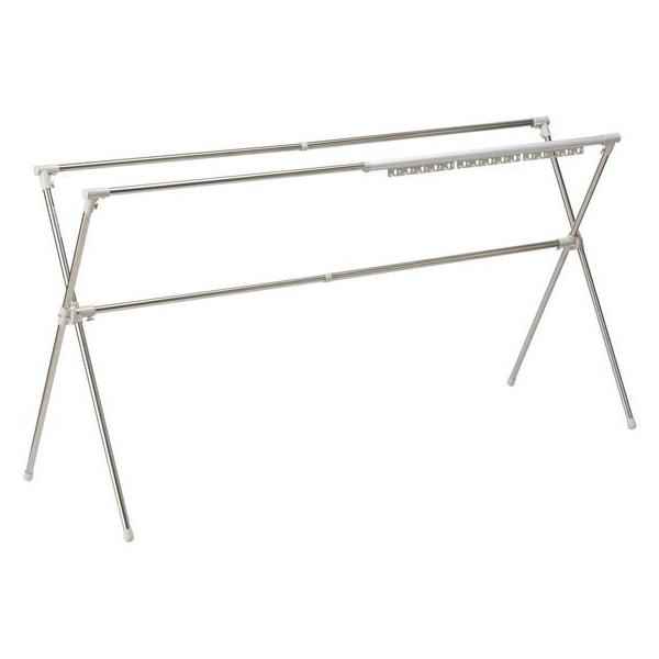 【商品説明】マルチハンガー付きの多機能タイプ、ピンチハンガーが掛けられます。屋外・室内どちらでもシンプルに使えるＸ型ふとん干しです。本体は伸縮式、伸ばせばふとん４枚が干せます。折りたたんでコンパクトに収納できます。組立は工具不要の簡単設計で...