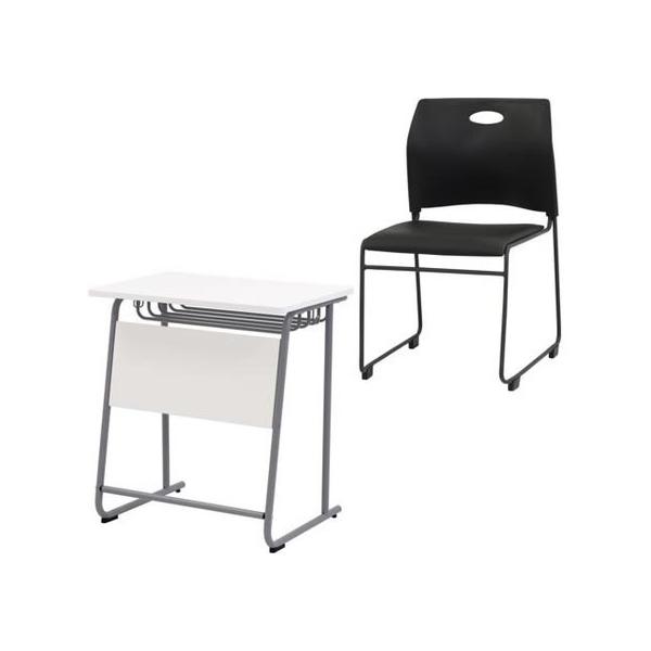 【仕様】●外寸／学習机：幅６５０×奥行４５０×高さ７００ｍｍ、チェア：約幅５００×奥行５６５×高さ７７０（座面高４３０）ｍｍ●カラー／学習机：ホワイト、チェア：ブラック×ブラック●材質／学習机：天板／ＭＤＦ（１８ｍｍ厚）、幕板／ＭＤＦ（１５...