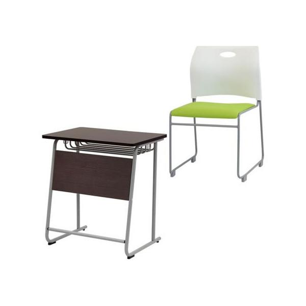 【仕様】●外寸／学習机：幅６５０×奥行４５０×高さ７００ｍｍ、チェア：約幅５００×奥行５６５×高さ７７０（座面高４３０）ｍｍ●カラー／学習机：ブラウン、チェア：ホワイト×グリーン●材質／学習机：天板／ＭＤＦ（１８ｍｍ厚）、幕板／ＭＤＦ（１５...