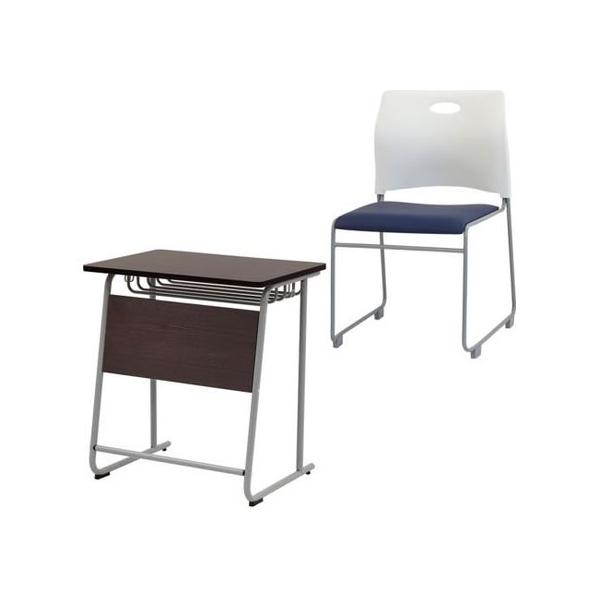 【仕様】●外寸／学習机：幅６５０×奥行４５０×高さ７００ｍｍ、チェア：約幅５００×奥行５６５×高さ７７０（座面高４３０）ｍｍ●カラー／学習机：ブラウン、チェア：ホワイト×ネイビー●材質／学習机：天板／ＭＤＦ（１８ｍｍ厚）、幕板／ＭＤＦ（１５...