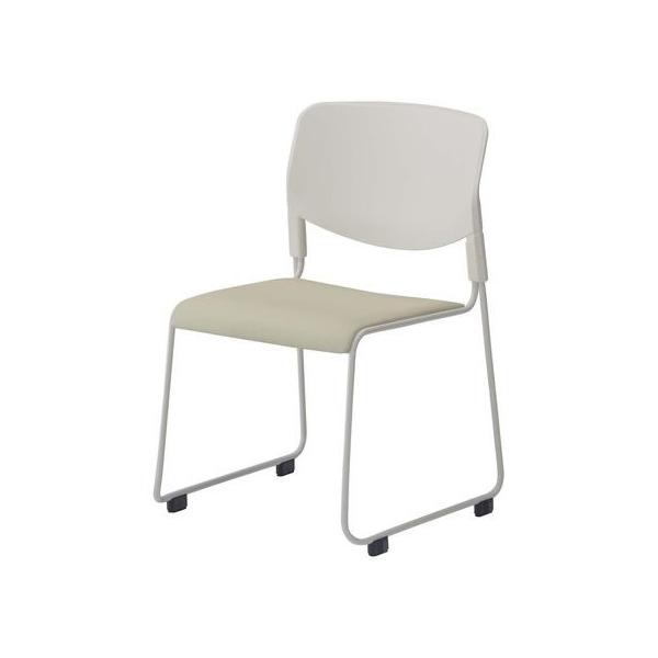 【仕様】●色：ホワイト●サイズ：幅５１０×奥行５３０×高さ７６５ｍｍ●座高：４３０ｍｍ●質量：３．８５ｋｇ●材質／背座：樹脂、座張地：ＰＶＣビニール、クッション：ウレタンフォーム、脚：スチール（粉体塗装）●スタッキング可能脚数：６脚●仕様：...