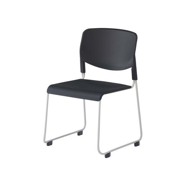 【仕様】●色：ブラック●サイズ：幅５１０×奥行５３０×高さ７６５ｍｍ●座高：４２０ｍｍ●質量：３．８５ｋｇ●材質／背座：樹脂、脚：スチール（粉体塗装）●スタッキング可能脚数：６脚●仕様：連結パーツ付