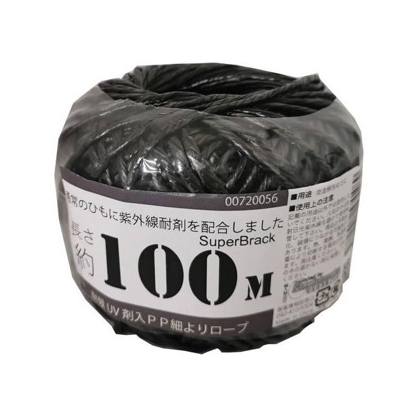 【商品説明】新聞紙や廃ダンボールを結んでまとめたりできる【仕様】●色：黒●長さ：１００ｍ●材質：ポリプロピレン●形状：玉巻●耐侯ＵＶ剤配合●生産国：中国●注文単位：１巻