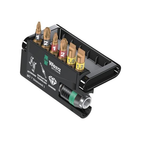 【仕様】●型番：057416　●入数：1S　●全長（mm）：25●セット内容：7●セット内容（本）：7　●シャンク径：6．35mm　●［［＋］］1・2、PZ1、PZ2、［［−］］5．5・6．5、「インパクター」ビットホルダ