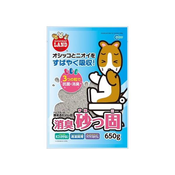 【商品説明】高温加熱殺菌処理をしたグレーの粒が、オシッコとニオイをすばやく吸収して固まります。３つの粒で抗菌・消臭。【仕様】●材質：ベントナイト・消臭剤・抗菌剤・ハーブ●対象動物：リス・ハムスターなど