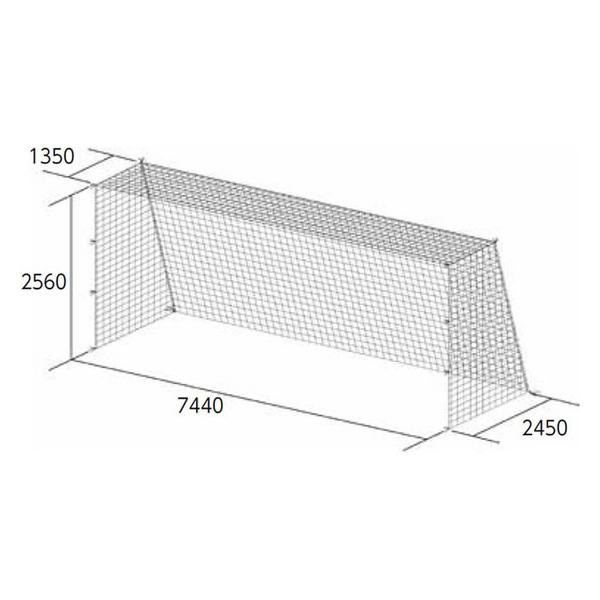 【商品説明】一般サッカーゴールネット。亀甲目（２張１組）。【仕様】●素材・材質：ポリエチレン無結節　●仕様：１７５Ｔ／９０本、網目／亀甲　●特徴：サイズはＳＧ基準認証品サイズです。ＳＧ基準認証品サイズ以外はご相談ください。　（Ｂ−７１７５、...