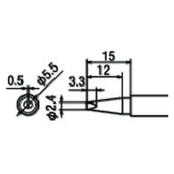 【仕様】●型番：PX-2RT-2.4D　●適合コテ：PX−201、PX−335、PX−338、PX342　●コテ先名称：W2．4mm