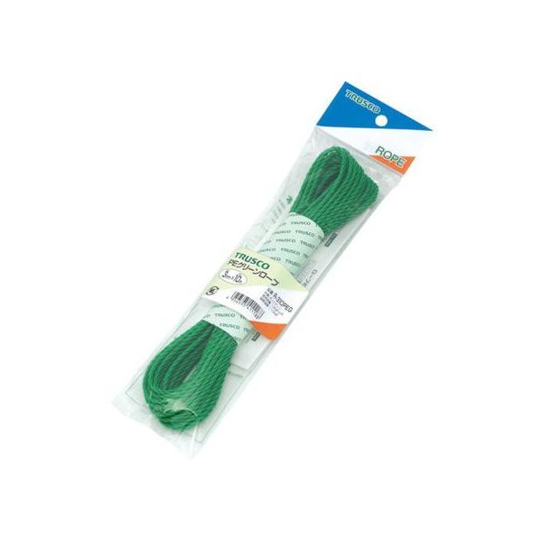 【商品説明】●水に浮き、濡れても硬くなりにくいため強度変化が少ないです。【仕様】●型番：R-610PEG　●色：緑　●線径（mm）：6　●長さ（m）：10　●包装形態：袋入　●3つ打　●ポリエチレン（PE）　　●切断後の断面はライターの火な...