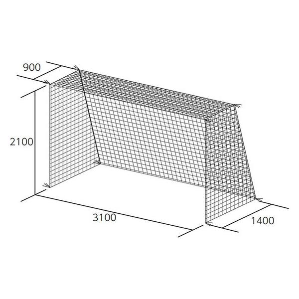 【商品説明】ハンドゴールネット。四角目（２張１組）。【仕様】●素材・材質：ポリエステル有結節　●仕様：２０Ｓ／９０本、網目／１０ｃｍ角　●特徴：ハンドゴールネットは内吊りでご使用いただくことを推奨いたします。ゴールインしたボールの勢いを吸収...