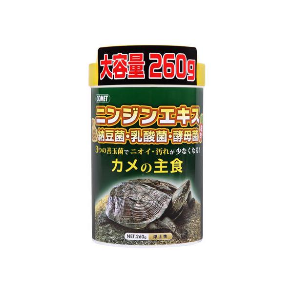【商品説明】ニンジンエキスを配合（赤スティック）していますので、ビタミンＡの適度な摂取ができます。また甲羅や骨の形成に必要なカルシウムなどを強化。納豆菌に加え、新たに乳酸菌と酵母菌を配合。この３つの善玉菌の力でカメの腸内細菌のバランスを整え...