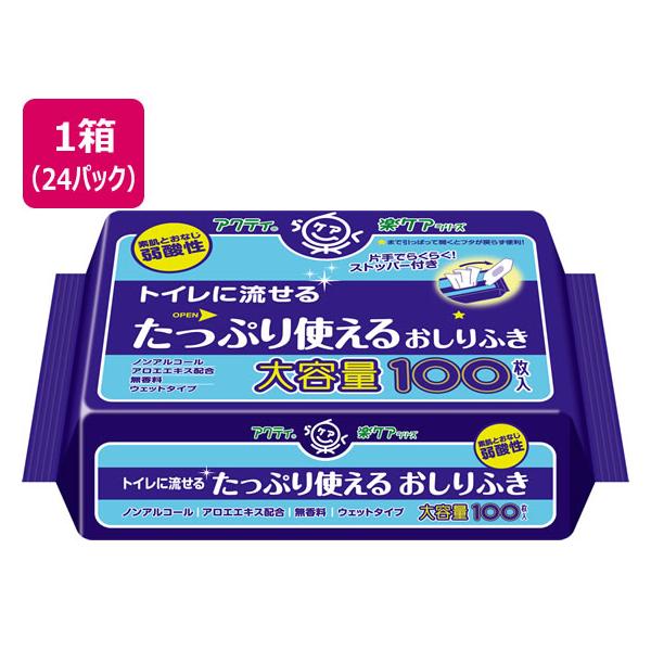 【商品説明】片手でらくらく取り出し口ストッパー機能付き。容器不要でこのまま使用。【仕様】●シートサイズ：２０×１５ｃｍ●ノンアルコール、無香料、弱酸性●注文単位：１箱（１００枚×２４パック）