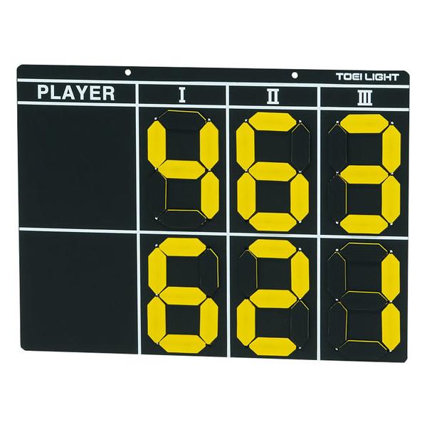 【商品説明】視認性が良く、簡単操作（手動）のデジタル文字表示スコアボード。【仕様】●素材・材質：ポリプロピレン　●仕様：チョーク書き込み式　●特徴：文字サイズ／約１０×１７ｃｍ　●サイズ：幅５９×高さ４４×厚さ０．２ｃｍ　●商品重量：６００...