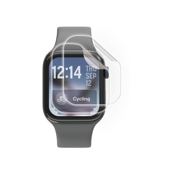 【商品説明】画面の曲面に沿った３Ｄ設計で、端末のデザインを損なわずに衝撃から守る衝撃吸収・傷リペア・指紋防止タイプのＡｐｐｌｅ　Ｗａｔｃｈ用フルカバーフィルムです。　フィルム表面に付いた細かい傷が時間の経過とともに自然と目立たなくなる特殊フ...