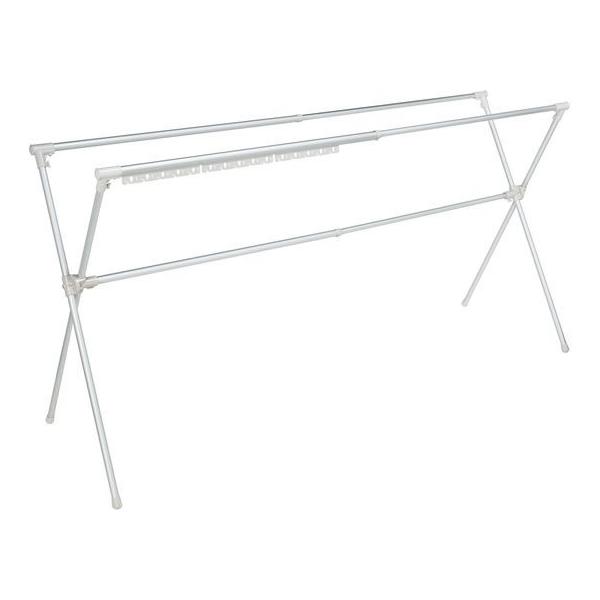 【商品説明】吊り部（マルチハンガー）付で、ピンチやものほしハンガーが掛けられます。　採光性が良く乾きやすい干し部段違い設計です。　取扱い・持ち運びも簡単な軽量アルミ製です。　アルマイトとトップコートの２層構造で耐久性がありお手入れも簡単です...